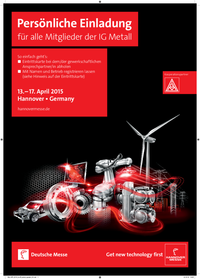 Freikarten für IG Metall-Mitglieder